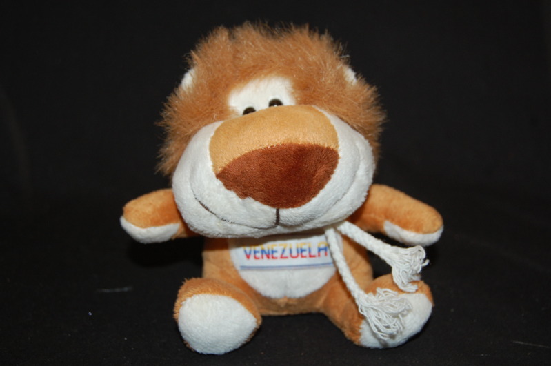Venezuela Souvenir Lion Smiling White Brown Mane Plush 5" Toy Stuffed ...
