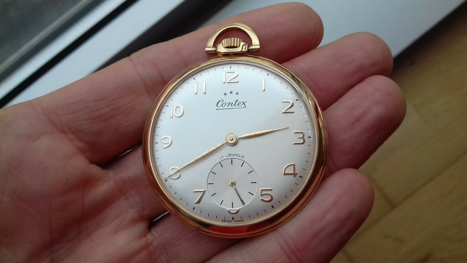 Contex 3 Star Gold Eta Hand-Winding Vintage Collection Nos Pocket Watch ...
