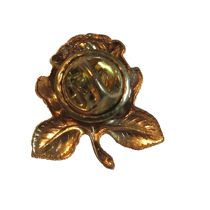 Rose Lapel Pin Gold-Colored Metal Flower 7/8" tall | eBay
