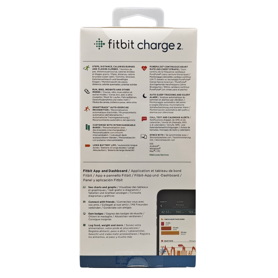 NEW Fitbit Charge 2 Heart Rate and Fitness Activity Tracker Black S+L ...