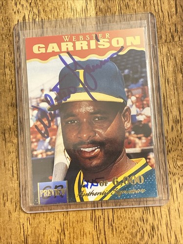 1996 Signature Rookies Webster Garrison Auto 1215/6000 Rookie RC #10 ...
