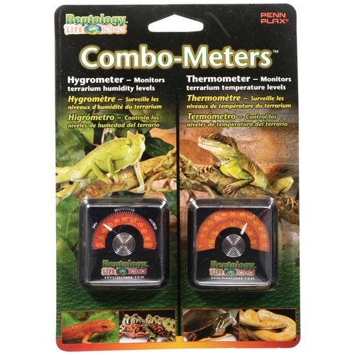 Penn-Plax COMBO-METERS HYGROMETER & THERMOMETER Terrarium Humidity ...