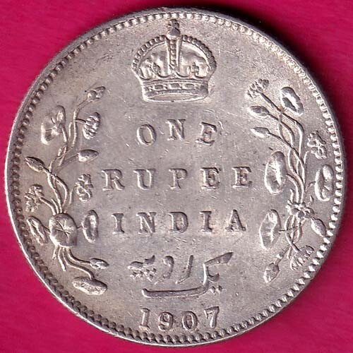 BRITISH INDIA 1907 EDWARD VII ONE RUPEE BEAUTIFUL SILVER COIN #KF347 | eBay