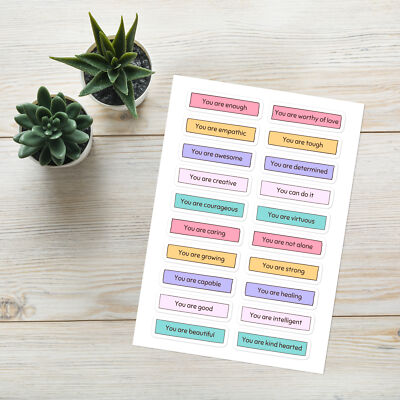 Positive Mindset Affirmation Stickers for Children, Therapist and ...