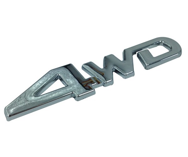 Silver 4WD Wheel Drive Badge Trunk Emblems Emblem Badge Sticker For ...