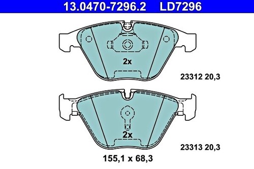 ATE Front Axle Disc Ceramic Brake Pad Set For BMW E60 E61 E63 E64 ...