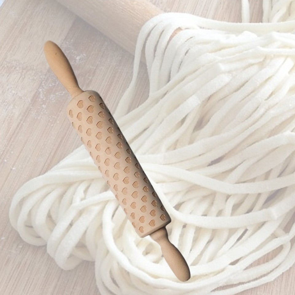Wooden Rolling Pin Beautiful Printing Rolling Pin for Home Store Baking ...