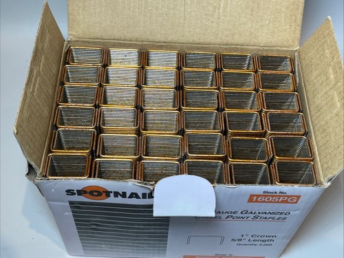 5000 5/8 Leg X 1" Crown 16ga Galv 1605PG Staples- Similar to Bostich ...