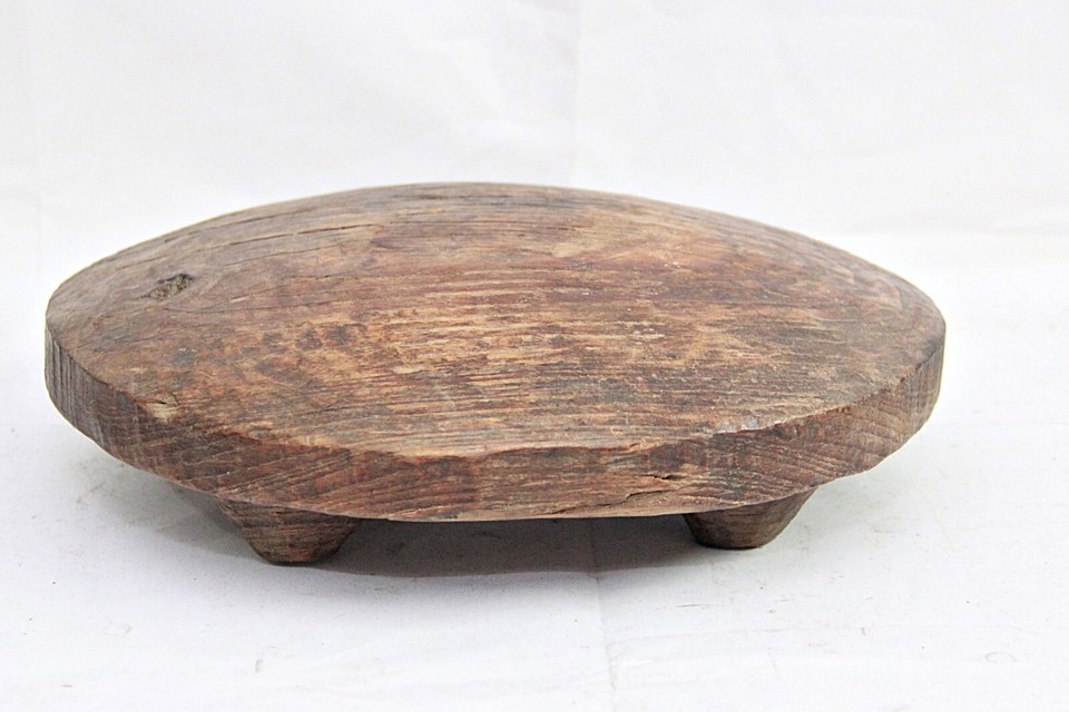 HUNCHBACKED ANTIQUE WOODEN TOOL - SINGLE WOOD RUMALI ROTI, BREAD MAKING ...