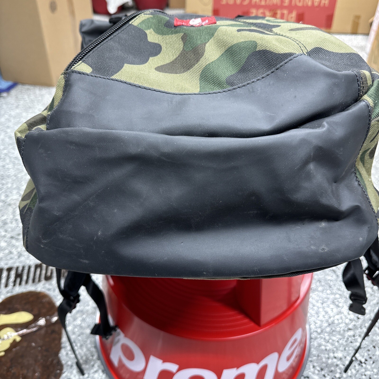 Samsonite Red X Bape Bathing Ape 1st Camo Roll Top Backpack Bag Green ...