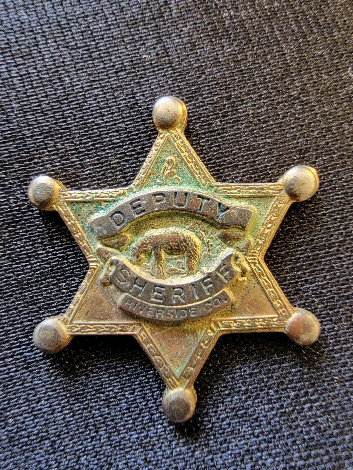 RIVERSIDE County CALIFORNIA Deputy Sheriff Mini Gold star Police Badge ...