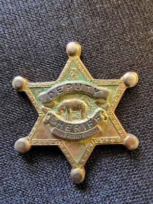 RIVERSIDE County CALIFORNIA Deputy Sheriff Mini Gold star Police Badge ...