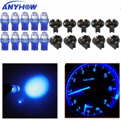 10X Blue LED T10 194 Cluster Gauge Dash Light Bulb Twist Lock Socket ...