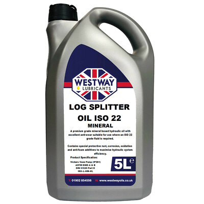 Log Splitter Oil ISO 22 Hydraulic Oil 5 Litres 5L VG22 | eBay
