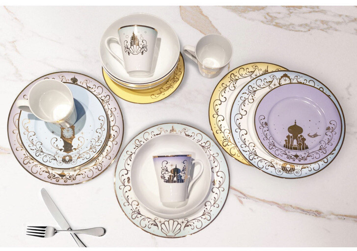 Disney Themed 16 Piece Ceramic Dinnerware Set | Plates | Bowls | Mugs ...
