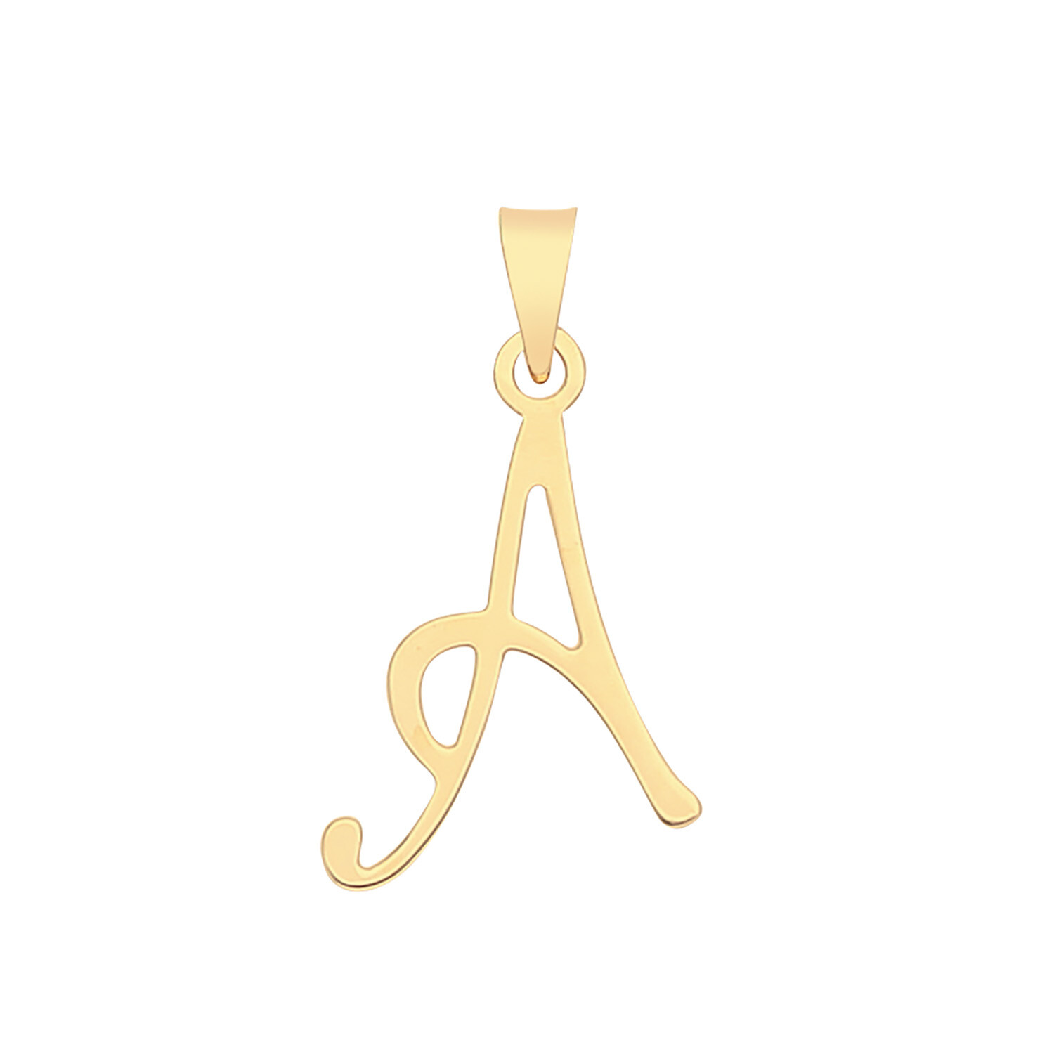 9ct Gold 19mm Plain Script Initial A Pendant | eBay