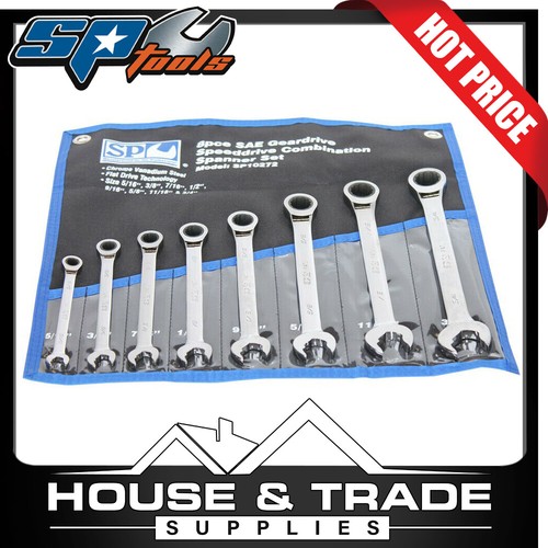 SP Tools Spanner Set 8 Piece Combination GEAR DRIVE 0° Speeddrive ...