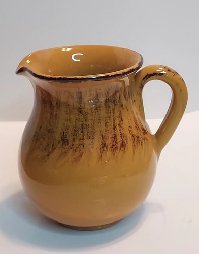 Beautiful Vintage Ceramic Mustard Yellow 5" Rustic Water Pitcher Made ...