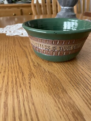 Decorative Down to Earth Green Pottery Bowl Ed Schrock Ps. 36:7 | eBay