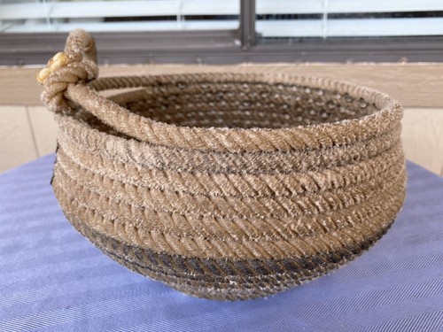 Old Collectible Handmade Lariat Rope Basket With Initial “ L@@K | eBay