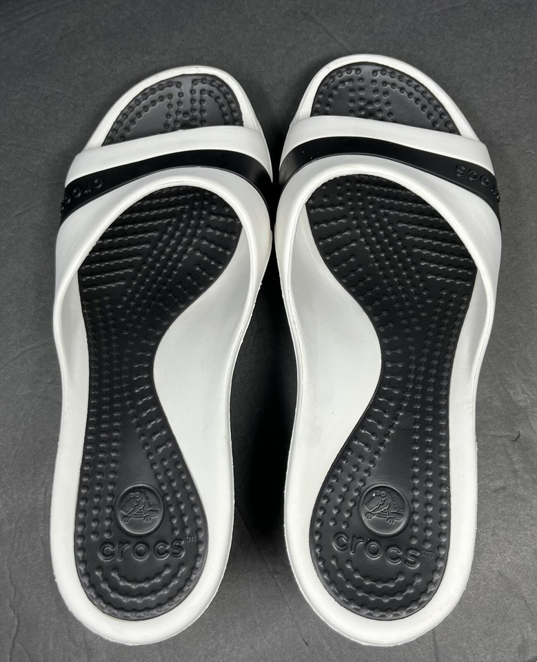 Crocs Womens Wedge Sassari Boulder Colorado Size 10 White and Black ...