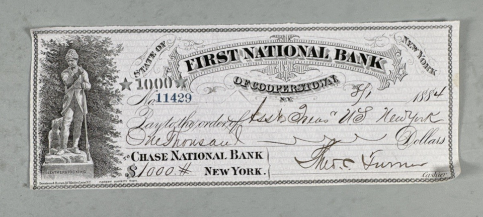 Lot of 500 First National Bank of Cooperstown NY Checks 1883-1918 | eBay