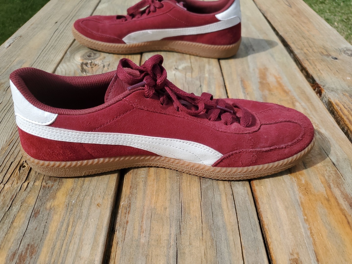 Suede Puma Burgundy/ Maroon And White Size 12 | eBay