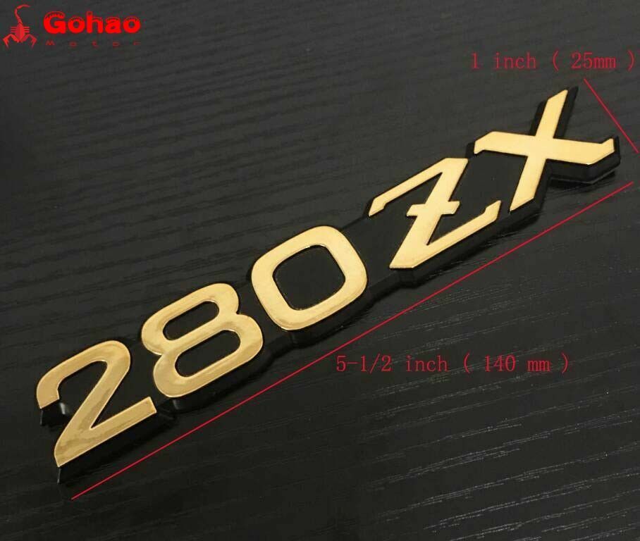 OEM Gold Datsun 280 280ZX Fender Side Emblem Symbol Logo Badges Pair L ...