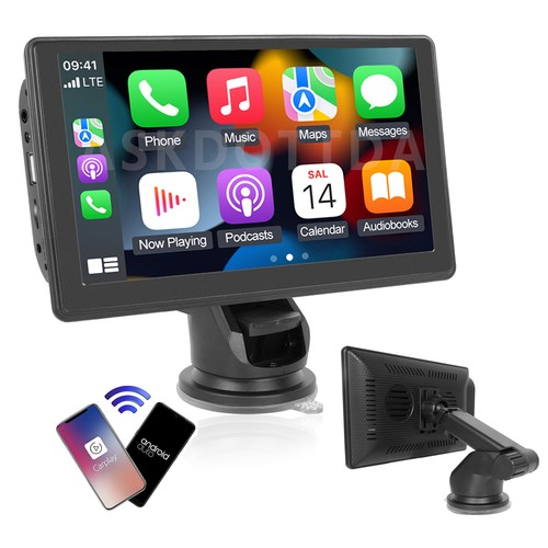 7" Wireless Apple CarPlay Android Auto Portable Car Stereo Radio GPS ...
