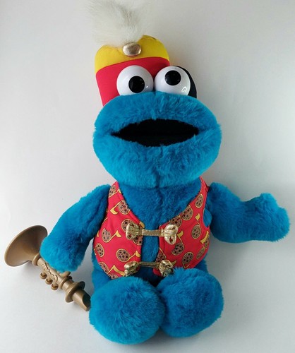 Sesame Street Trumpet Playing Cookie Monster 16” Plush Tyco Preschool ...
