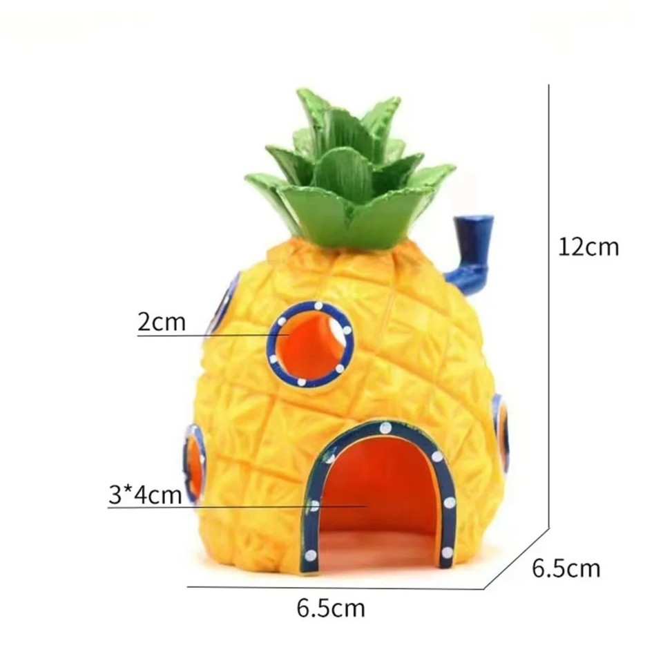 Aquarium Ornament Fish Tank Decoration Pineapple House Squidward Craft ...