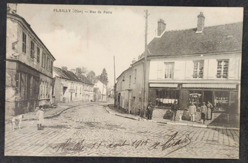 CPA 60 - PLAILLY - Oise - Rue de Paris - animée - 1915 - Chocolat ...
