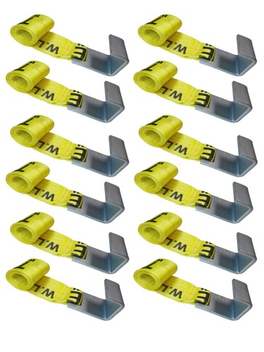 12 Pack 4" x 5' Roll Off Container Winch Strap for Cargo Securement ...