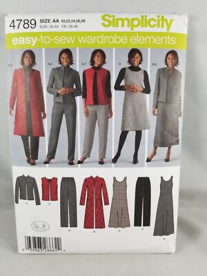 Simplicity Easy to Sew Wardrobe Elements Sewing Pattern 4789 In K ...
