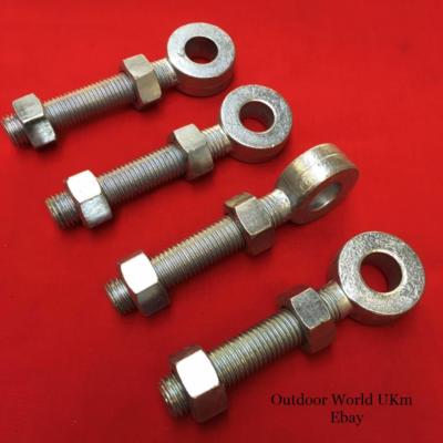 20MM GATE HINGES EYE BOLTS WROUGHT IRON ADJUSTABLE ZINC METAL FIXINGS ...