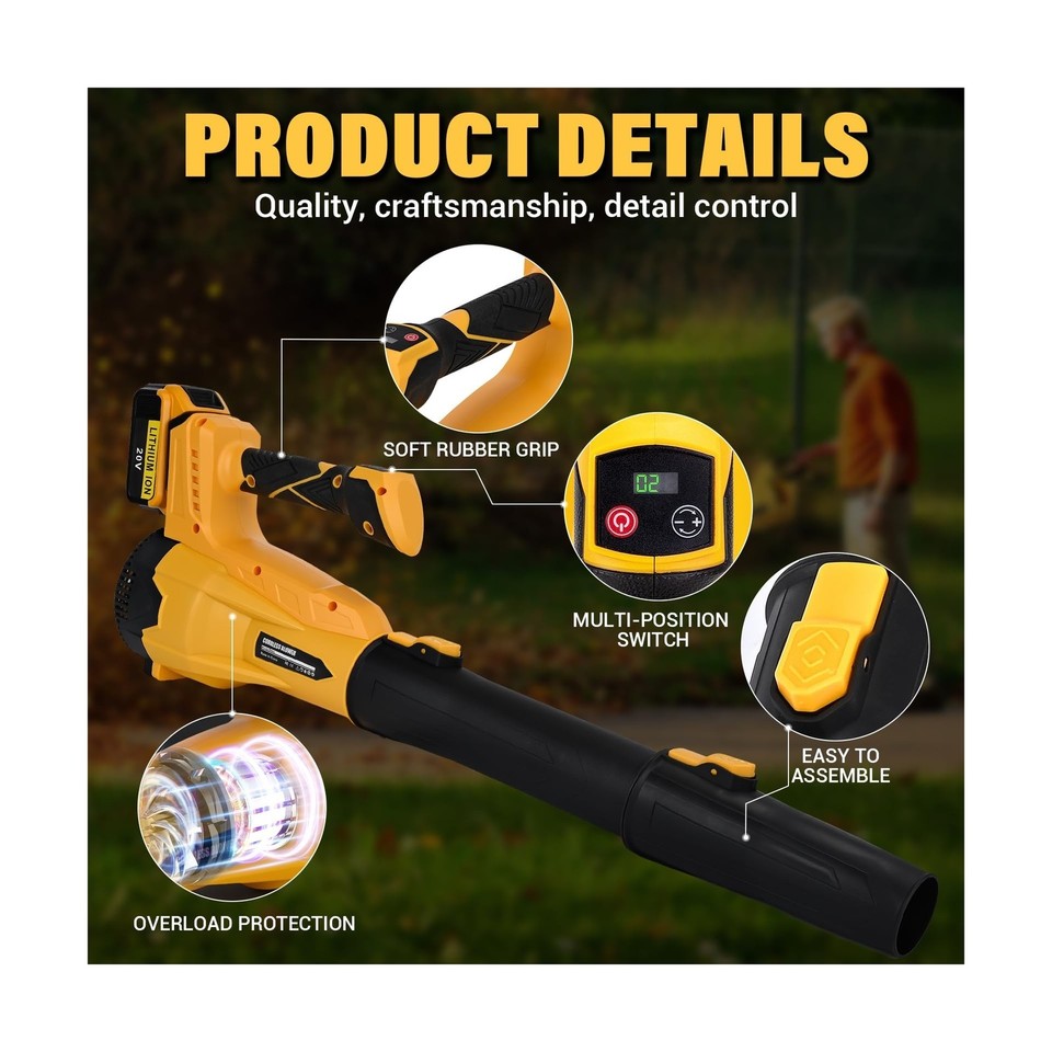 Cordless Leaf Blower for Dewalt 20V Battery - 500 CFM/150 MPH Electric ...