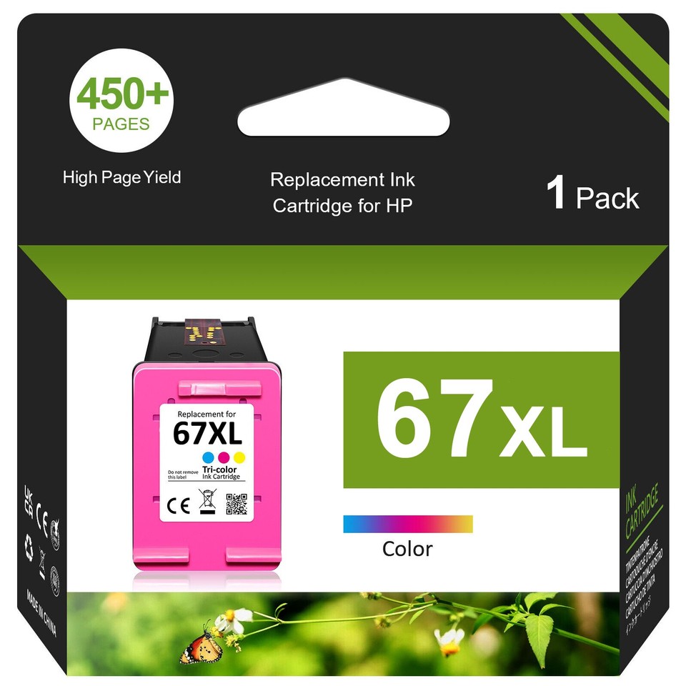 67 XL Ink Cartridge for HP 67XL Deskjet 2755 4155e 2700e Envy 6010 6055 ...