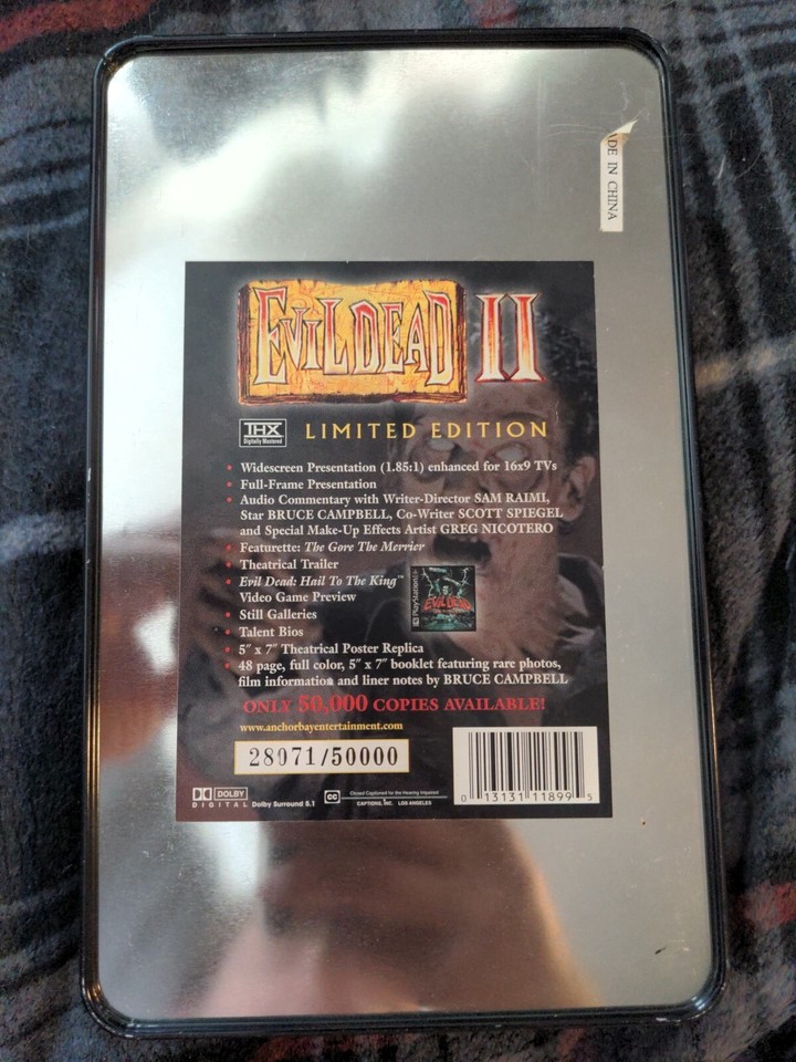 Evil Dead 2 - Dead by Dawn (DVD, 2000, Limited Edition Tin Set) Horror ...