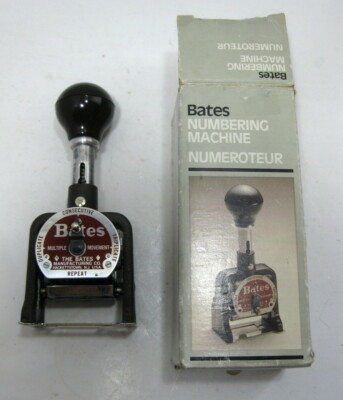 Vintage Bates Numbering Machine 6 Wheel Style E Multiple Movement w ...