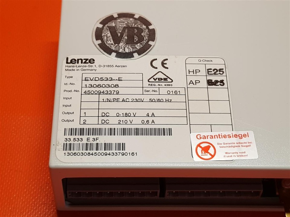 LENZE Drehz-Regler Type: EVD533 E/ | eBay