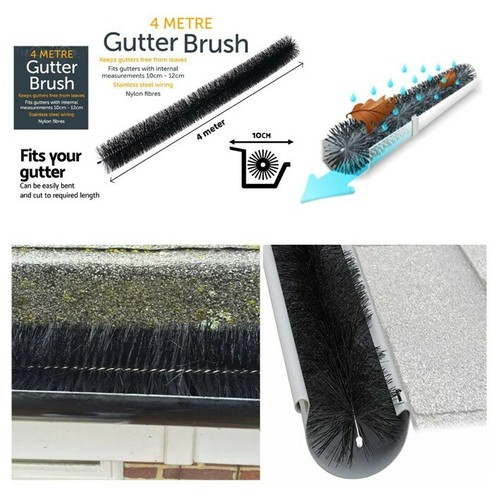 Gutter Guard Brush Drain Downpipe Leaves Cleaner Filter 4m (13ft) black ...