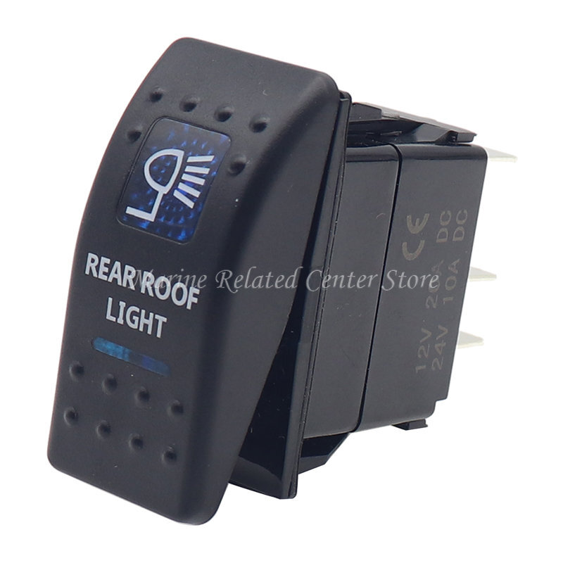 LED Light Rocker Toggle Switch On Off 12V Boat Car Blue Red for Carling ...