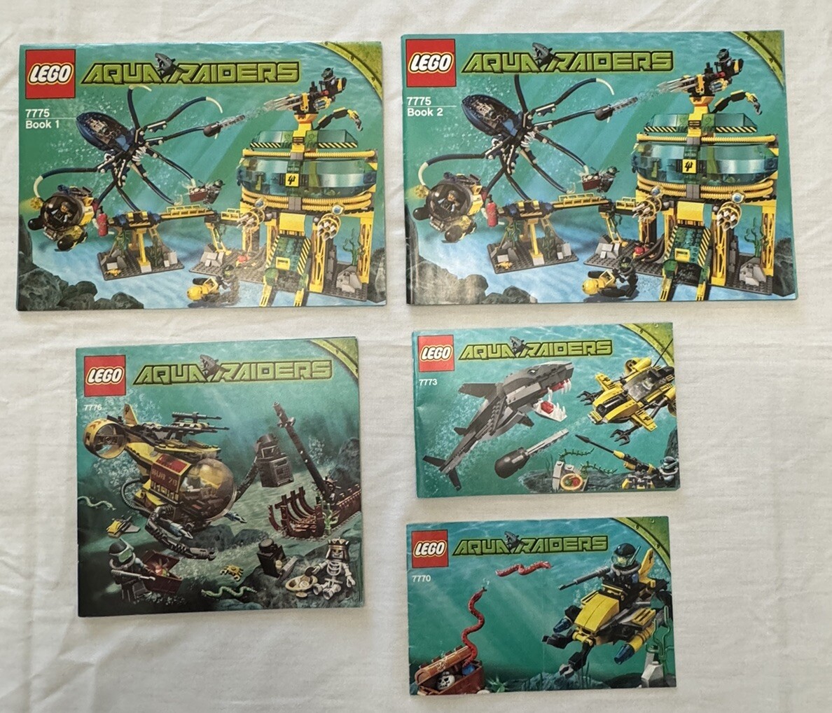 Lego Vintage Instruction Manuals Aqua Raiders Lot Of 5 7775 1&2 -7776 ...