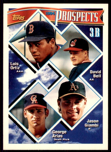1994 Topps Luis Ortiz/David Bell/Jason Giambi/George Arias Baseball ...