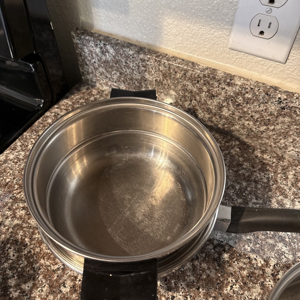 SALADMASTER 3-Qt Saucepan w/ Double Boiler-Steamer Pans & Lid—4pc Set ...