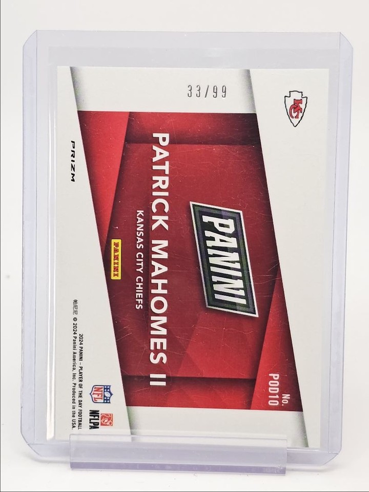 PATRICK MAHOMES II 2024 PANINI PLAYER OF THE DAY SILVER INSERT /99 ...