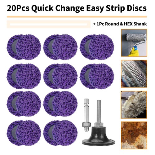 20Pcs 2'' Quick Change Roloc Easy Strip Discs Abrasive For Clean Angle ...