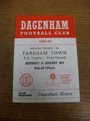 14/01/1984 Dagenham v Fareham Town [FA Trophy] | eBay UK