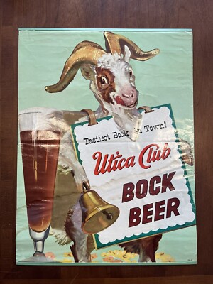 Vintage Utica Club Bock Beer Goat Poster Advertising The West End ...