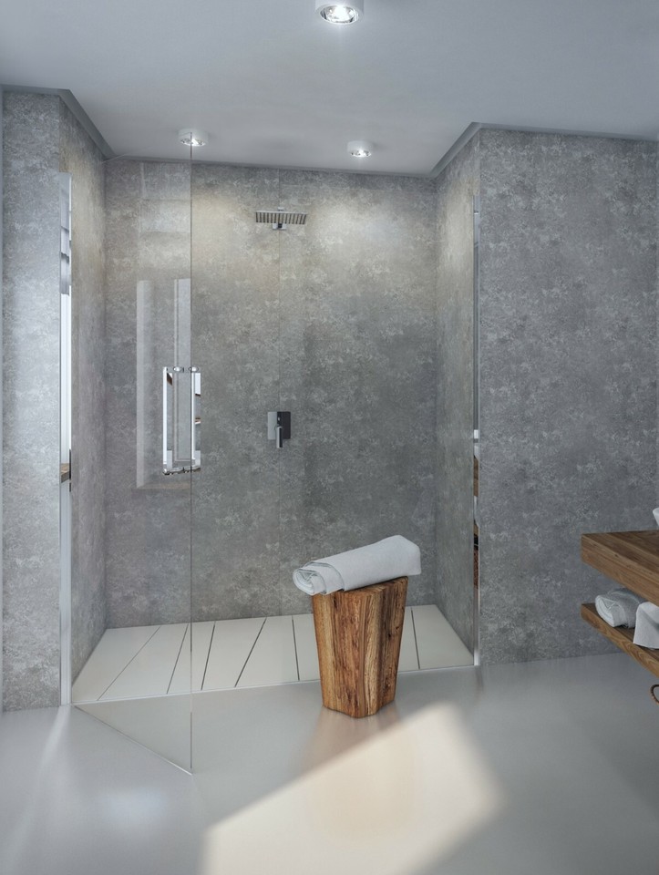 Grey Panels 8mm Tile Effect Panels, Marble Bathroom Cladding Shower ...
